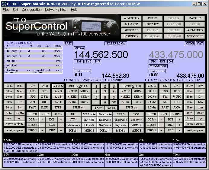 SuperControl homepage of DH1NGP